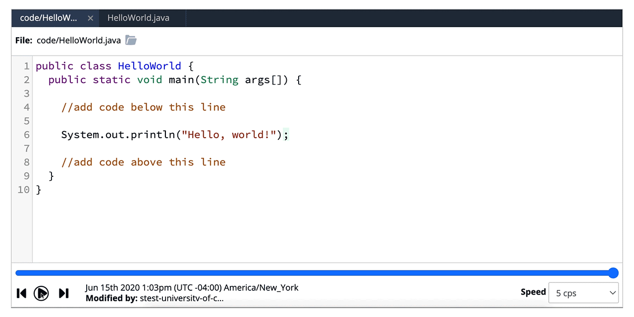 How To Review Code Using Codios Code Playback Tool Codio 