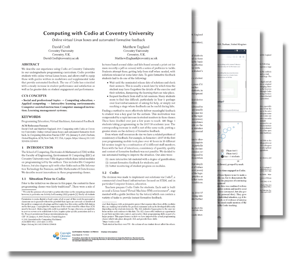 Download: Computing with Codio at Coventry